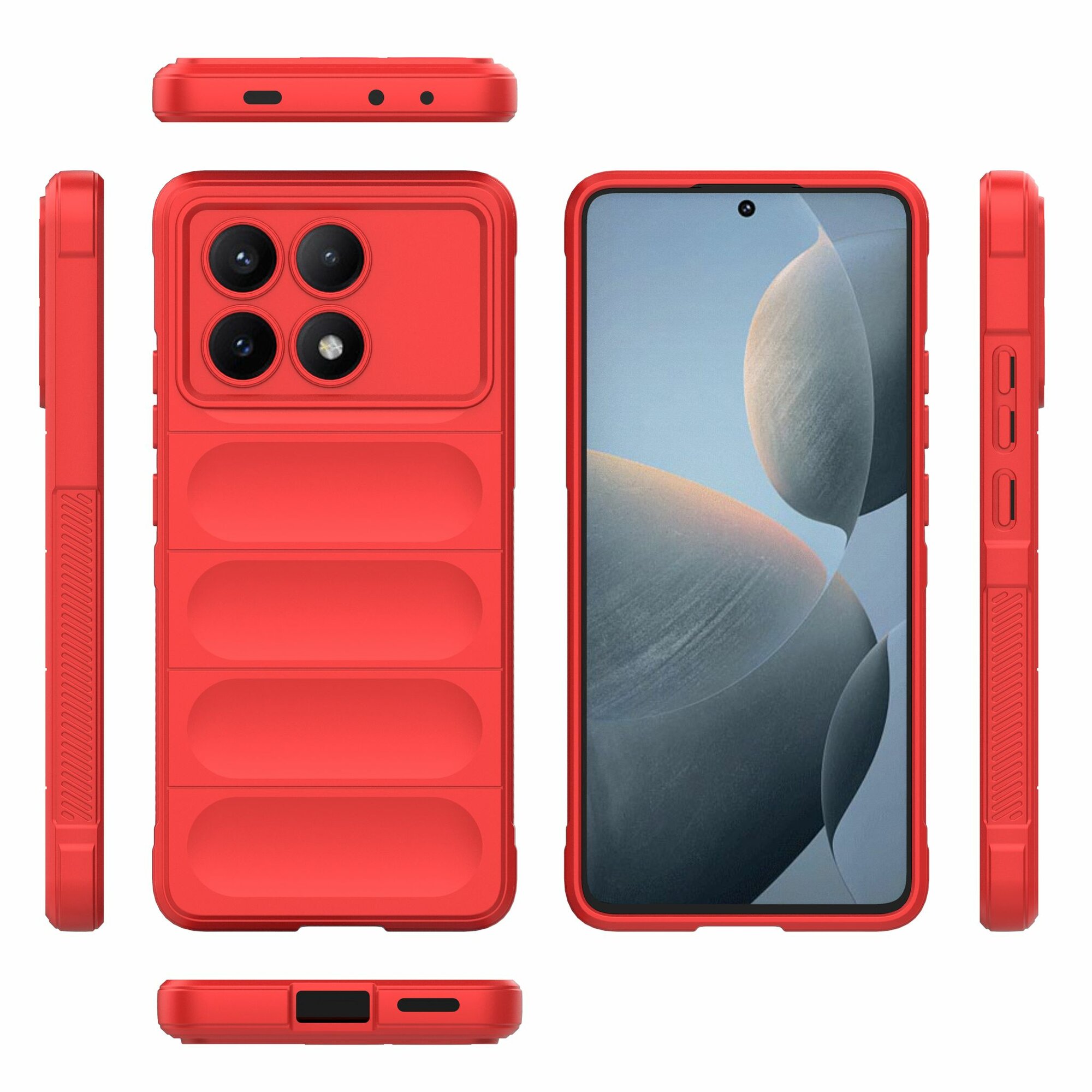 Противоударный чехол Flexible Case для Poco X6 Pro 5G красный