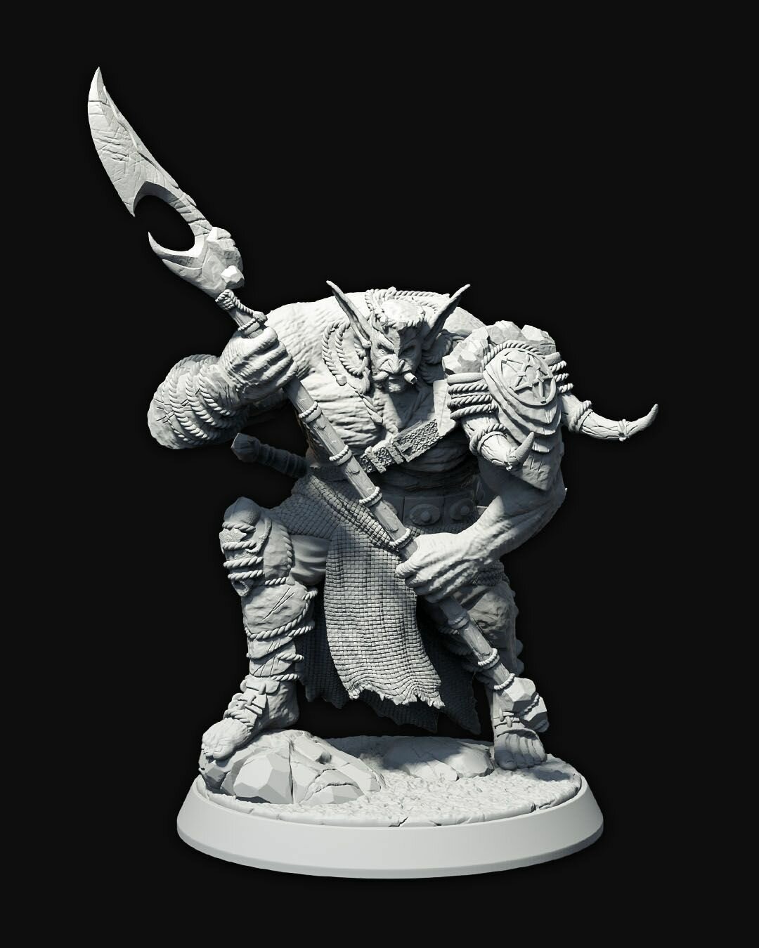 Фигурка Гриббс - Король хобгоблинов с копьём масштабе 32 мм, миниатюра для настольных игр DnD, Pathfinder