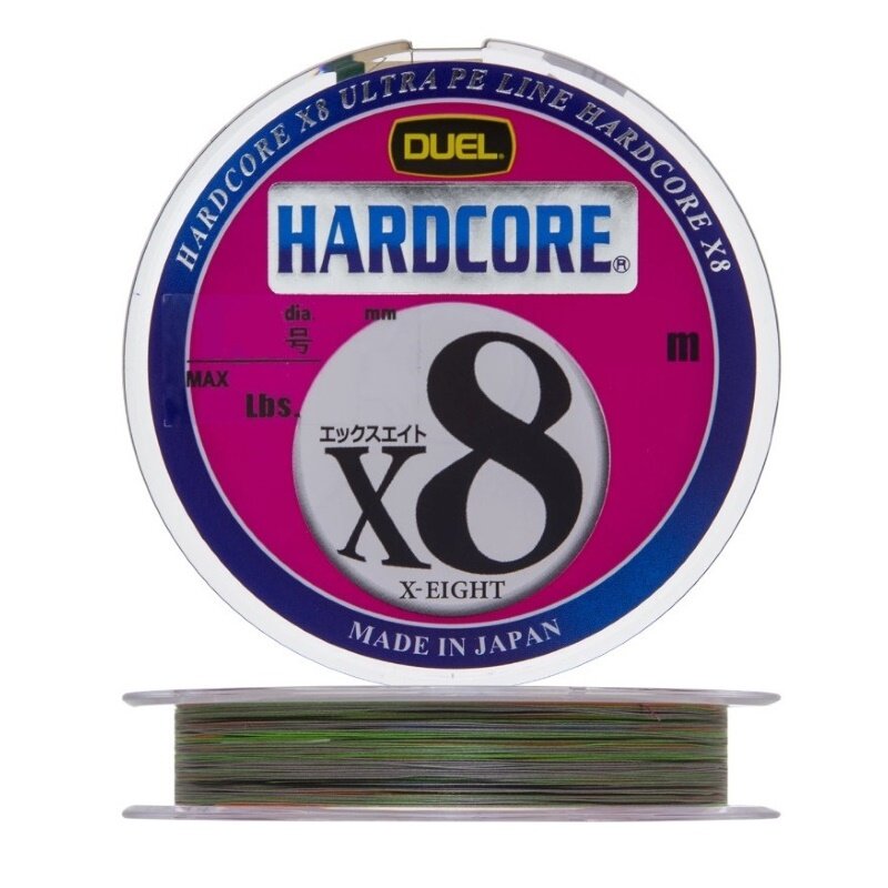 Плетеный шнур Duel PE Hardcore X8 #2.5 (300м, 0.270мм, 20кг) #5Color-Yellow marking