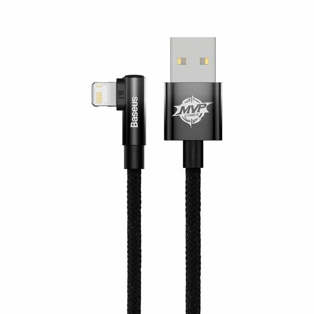 Кабель Baseus MVP 2 Elbow-shaped Fast Charging Data Cable USB to iP 2.4A 2m - Black