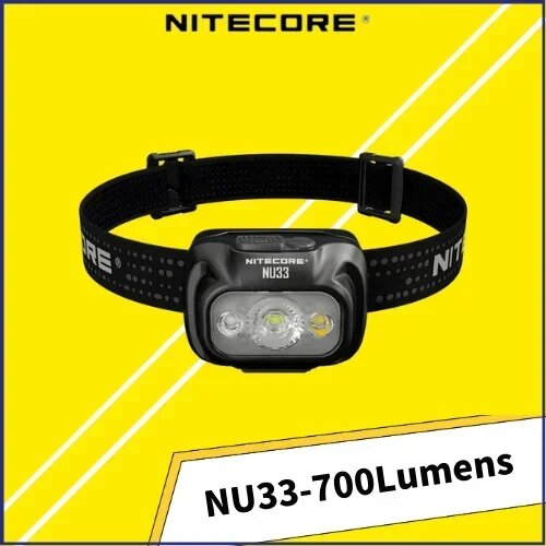 NITECORE NU33 700 люмен с тройным выходом, перезаряжаемый налобный фонарь USB-C, встроенный аккумулятор емкостью 2000 мАч, белый свет, + красный свет, фара