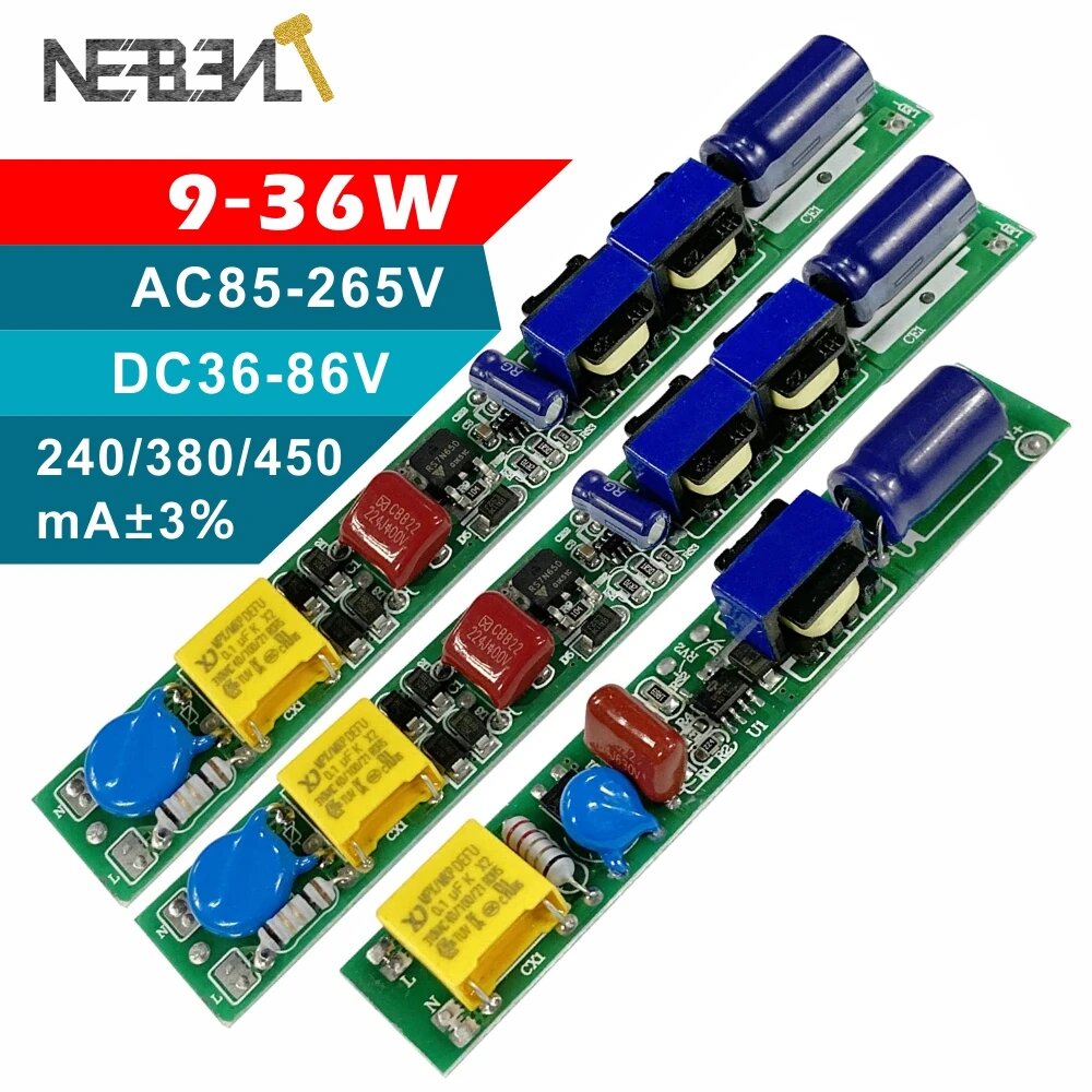 Трансформатор освещения NEFBENLI DR-ASM-T-12-24S для ламп-трубок T5 T8 T10 5 шт. 380MA