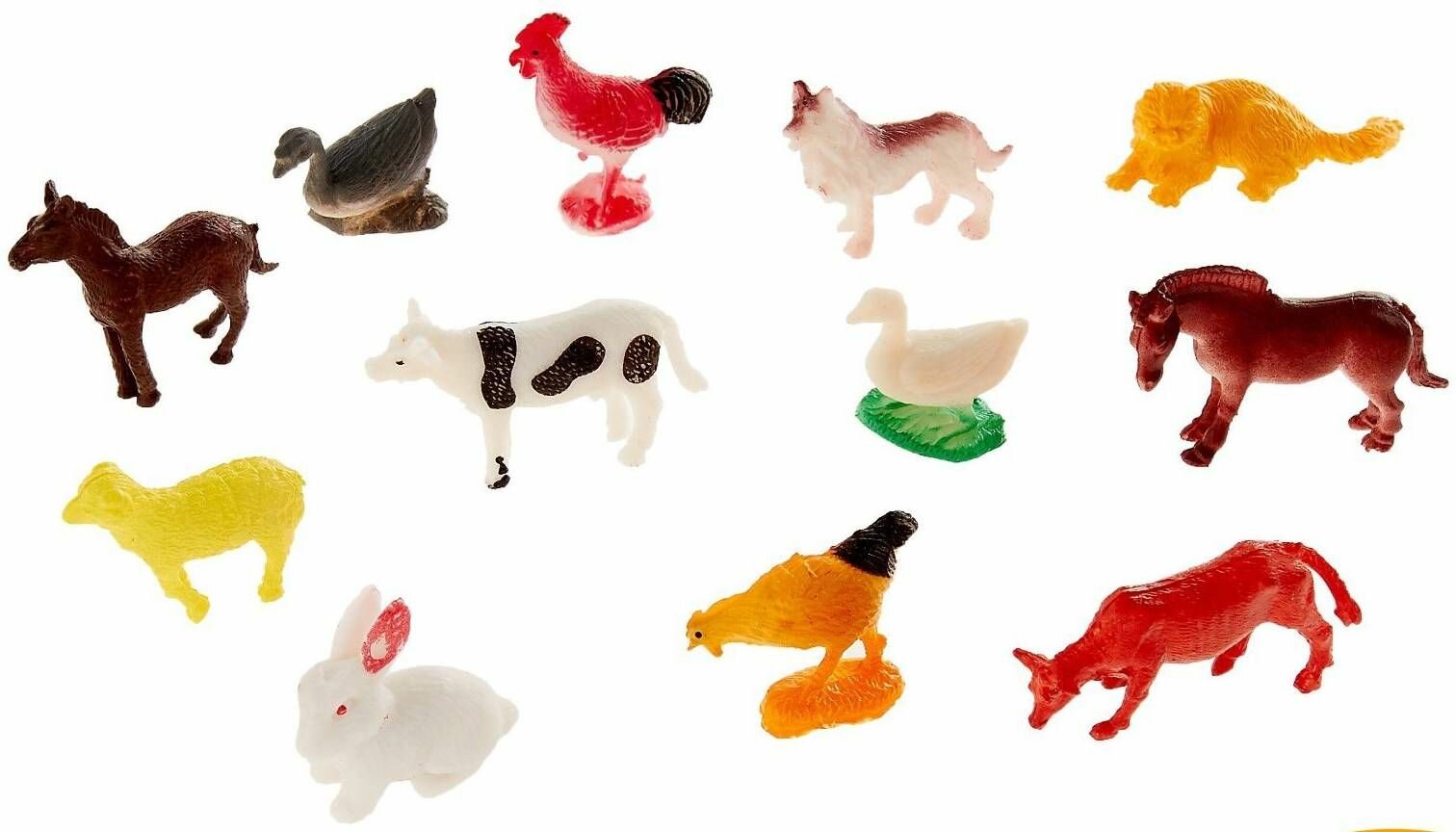 Фигурки домашних животных "Весёлая ферма" для сюжетно-ролевых игр, развивающий набор реалистичных пластиковых игрушек для детей, 12 фигурок