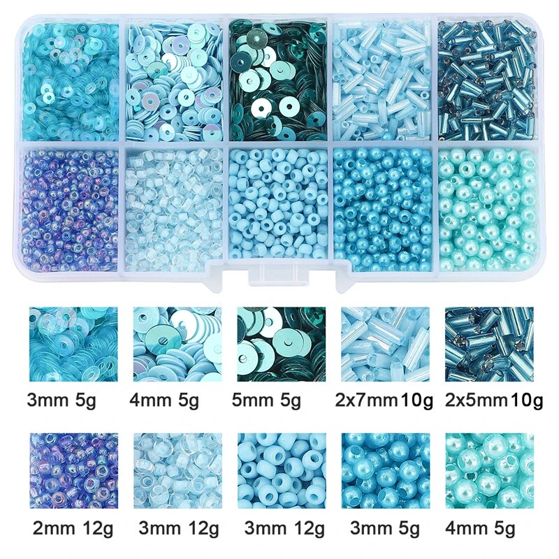 Бисер стеклянный Blue, 16 отделений