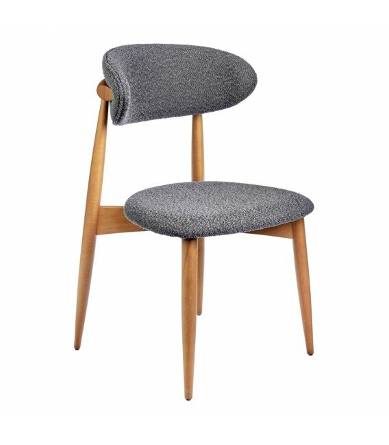 Стул Lucas темно-серый букле с ножками цвета орех