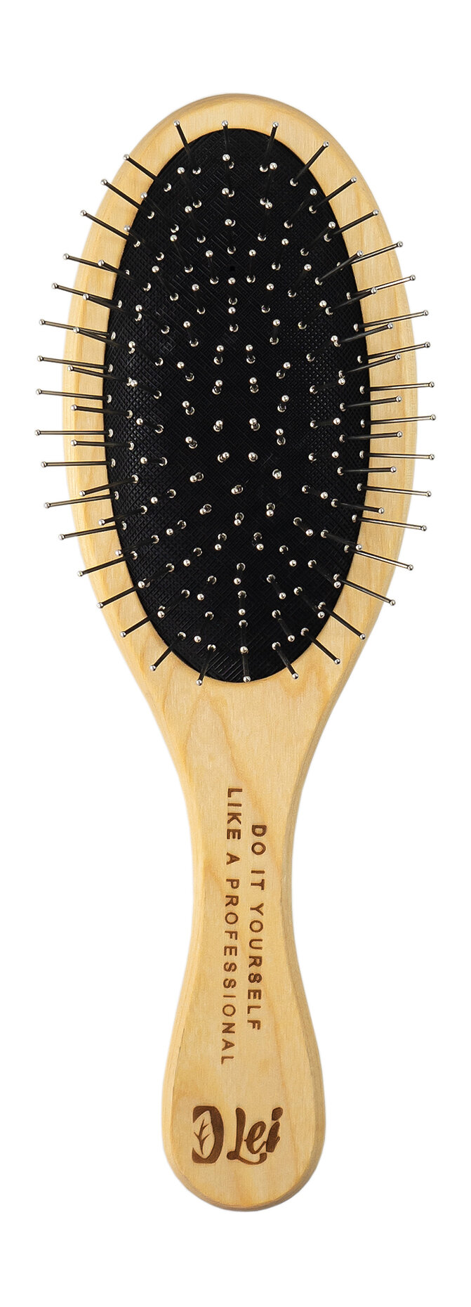 LEI Расческа массажная деревянная, металлические зубцы