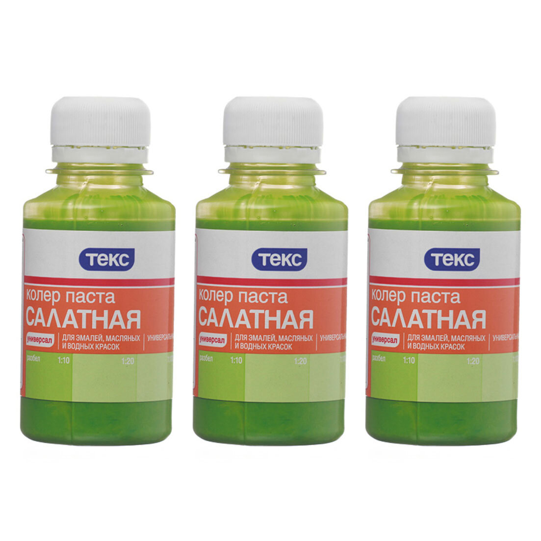 Колер паста Текс Универсал салатная №7 0,1 л (3 шт.)