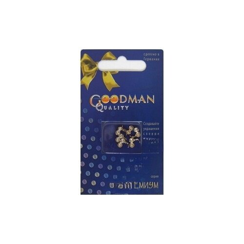 Скуфейки GOODMAN QUALITY С палочкой, металлические, золотистые, 6 шт