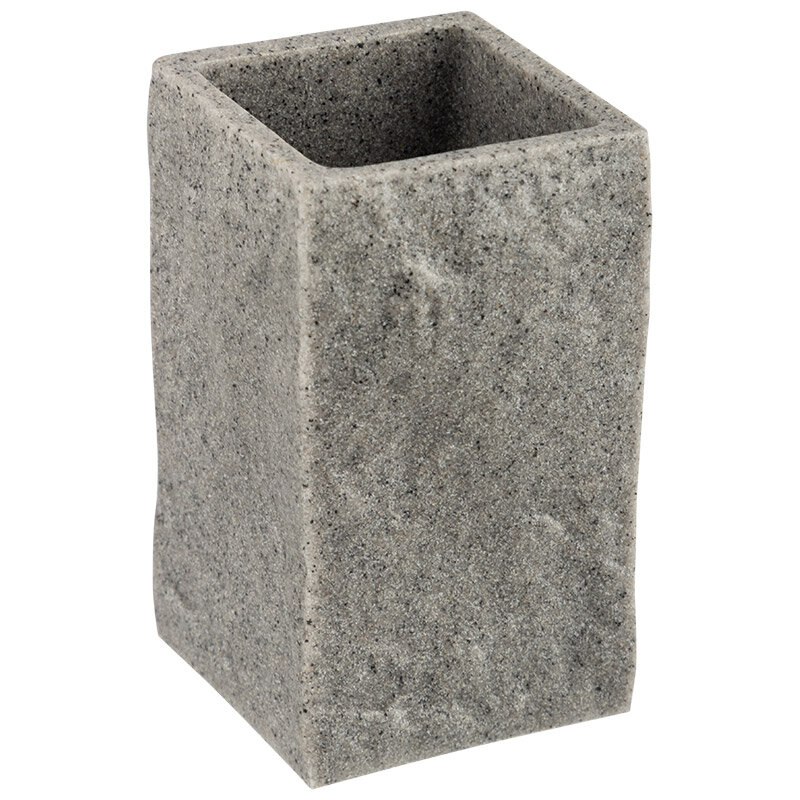 Стакан для ванной LEONORD "Amsterdam", полирезин, серый, 7.5х7.5х11 см