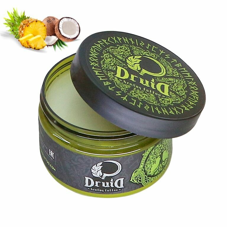 Масло для тату и татуажа DruiD Tattoo Butter Summer series - Кокос Ананас 150мл