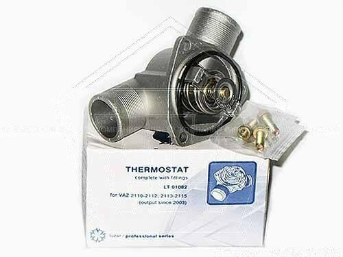 Термостат ваз 2108-99 (с 2003 г.), 2110-15 инж, 2170 vesta кр+термоэлемент (85*с) luzar (21082-1306