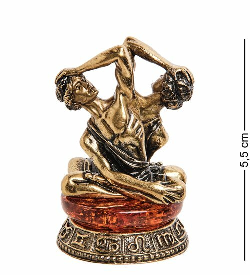 Фигурка Знак зодиака-Близнецы (латунь, янтарь) AM-2743 113-709470