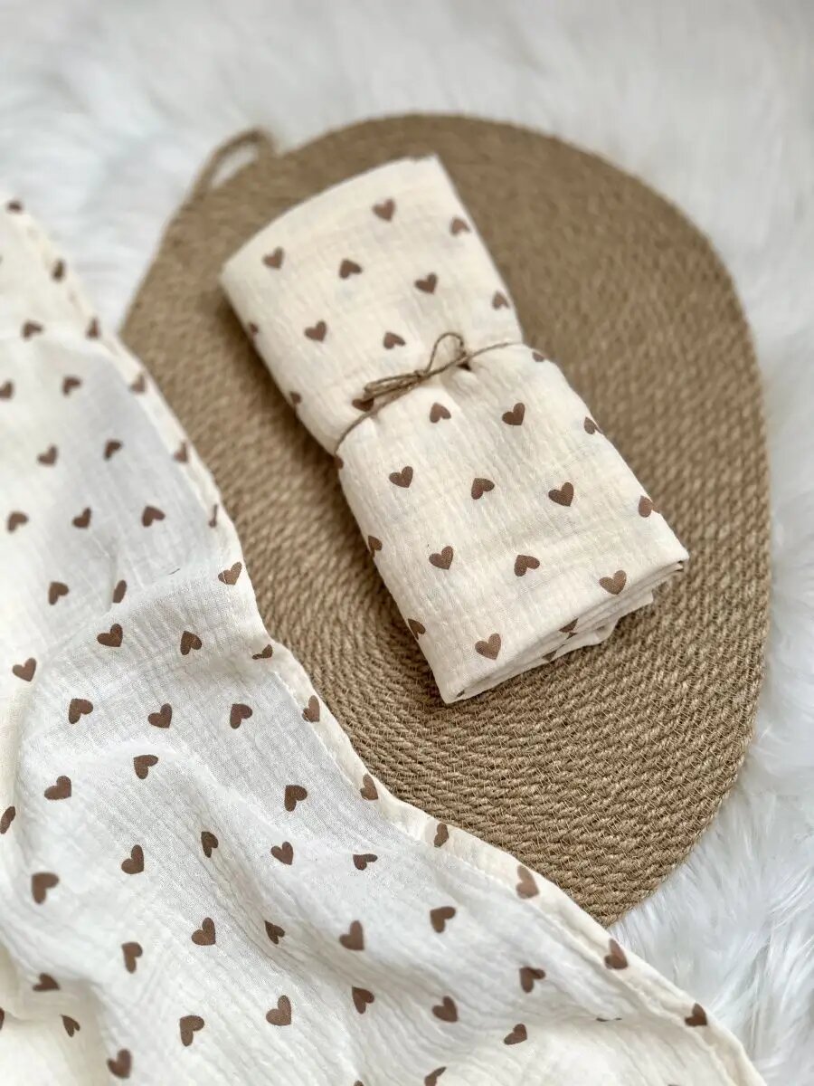 Пелёнка муслиновая для новорожденных жатая 95х65