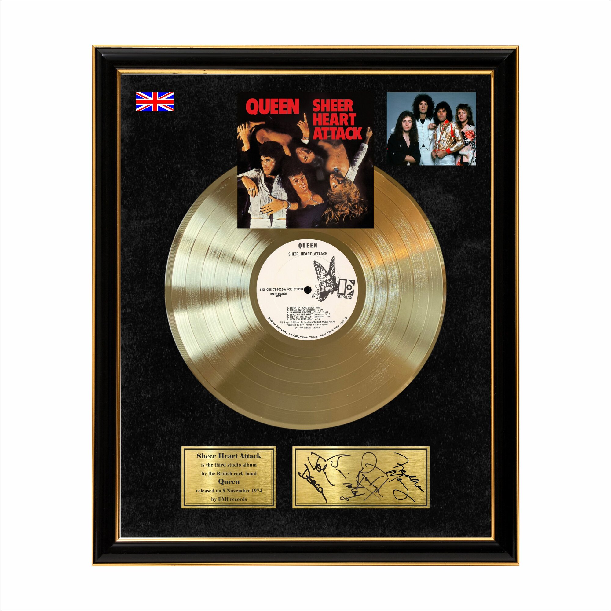 Картина в рамке с пластинкой Queen