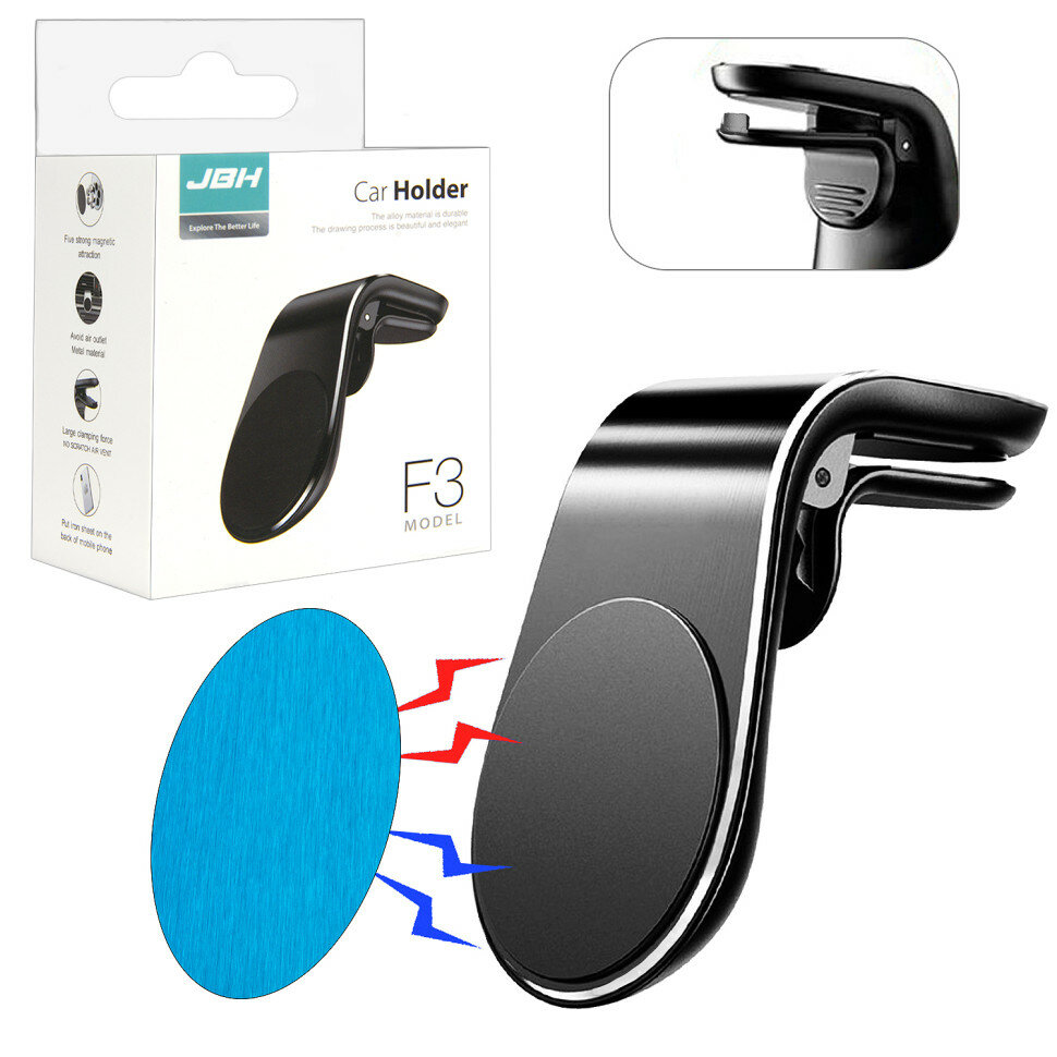 Автомобильный магнитный держатель для смартфона: крепление на решетку вентиляции, подходит для устройств 3,5-7 дюймов