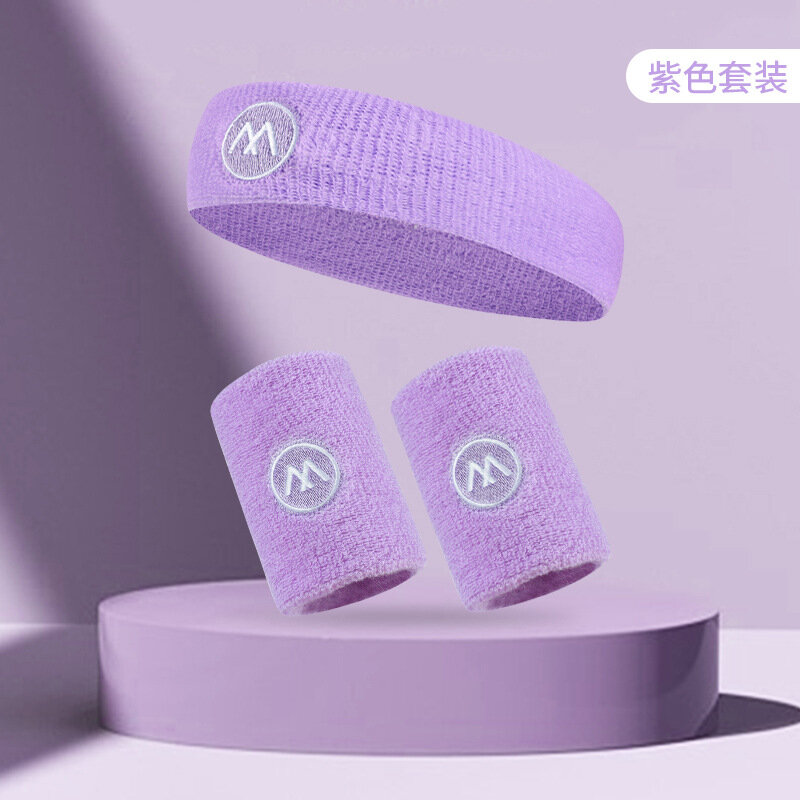 Наручи спортивные, впитывающие, для фитнеса и волейбола, фиолетовый комплект