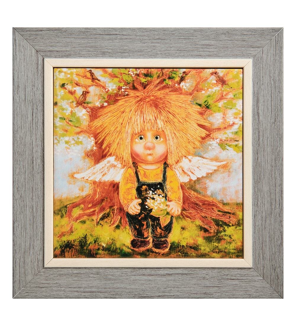 Панно керамическое Добрый ангел 15х15 A2096663 Artangels, Керамика, пластиковая рамка