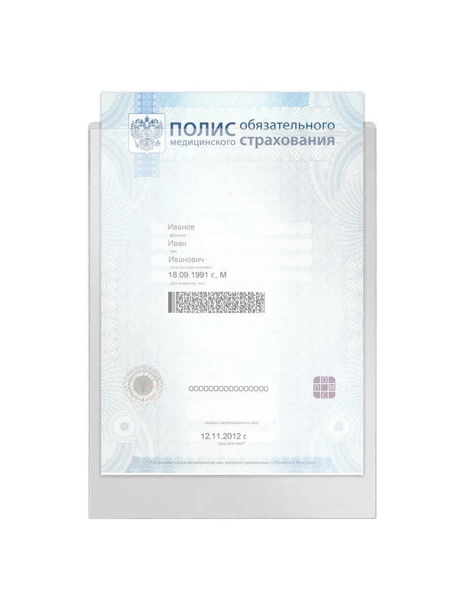 Папка-файл для медполиса 120 мкм 223х158 мм, 10 шт.