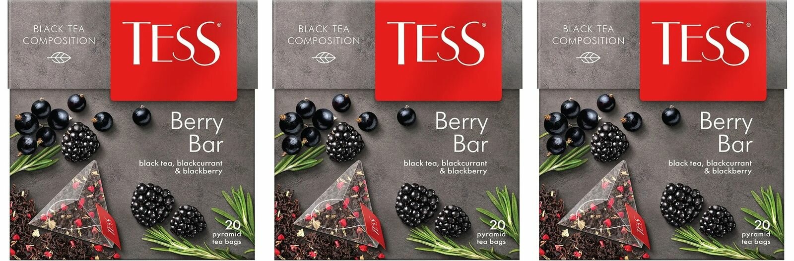 Tess Чай Берри Бар 20 пирамидок, 3 шт