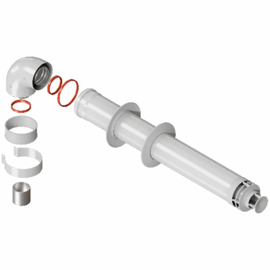 Комплект дымохода ROMMER стандарт RCA-6010-210900 60/100 - 900мм хомут в комплекте втулка D60 L-50