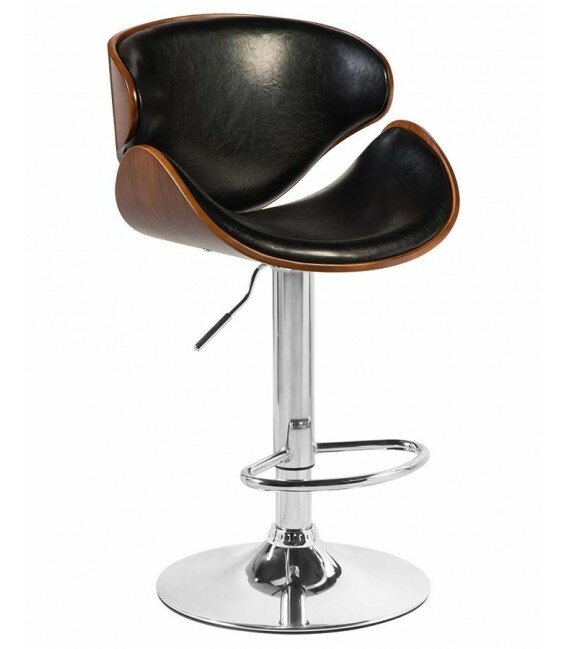 Стул барный DOBRIN KARTER LMZ-4905, черный / коричневое дерево