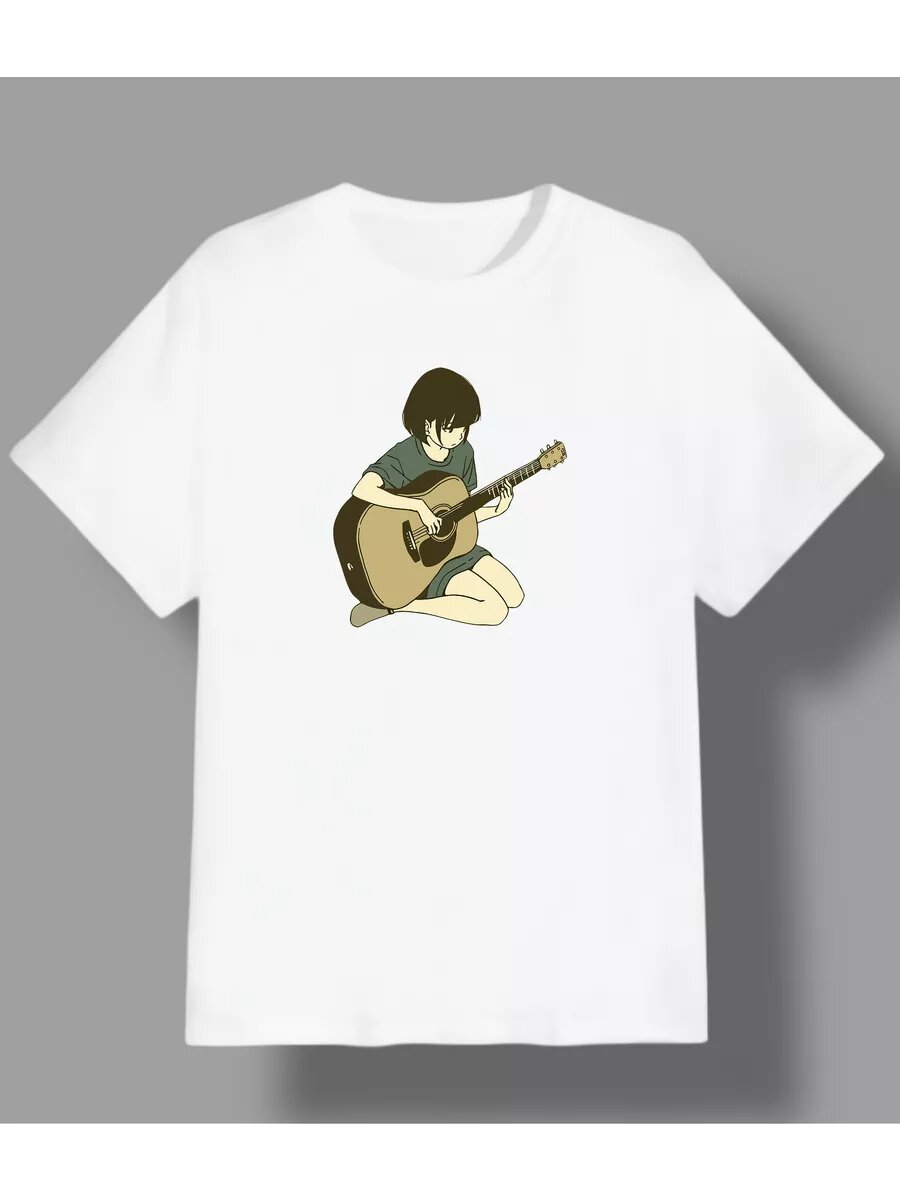 Футболка аниме девушка с гитарой