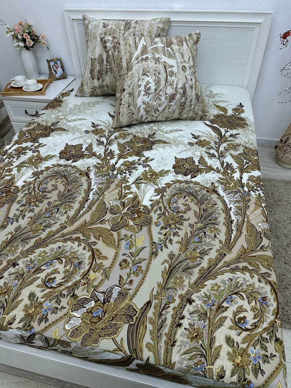 Kerimov Group простынь, 120x200 см, перкаль, на резинке, для 1,5-спального матраса