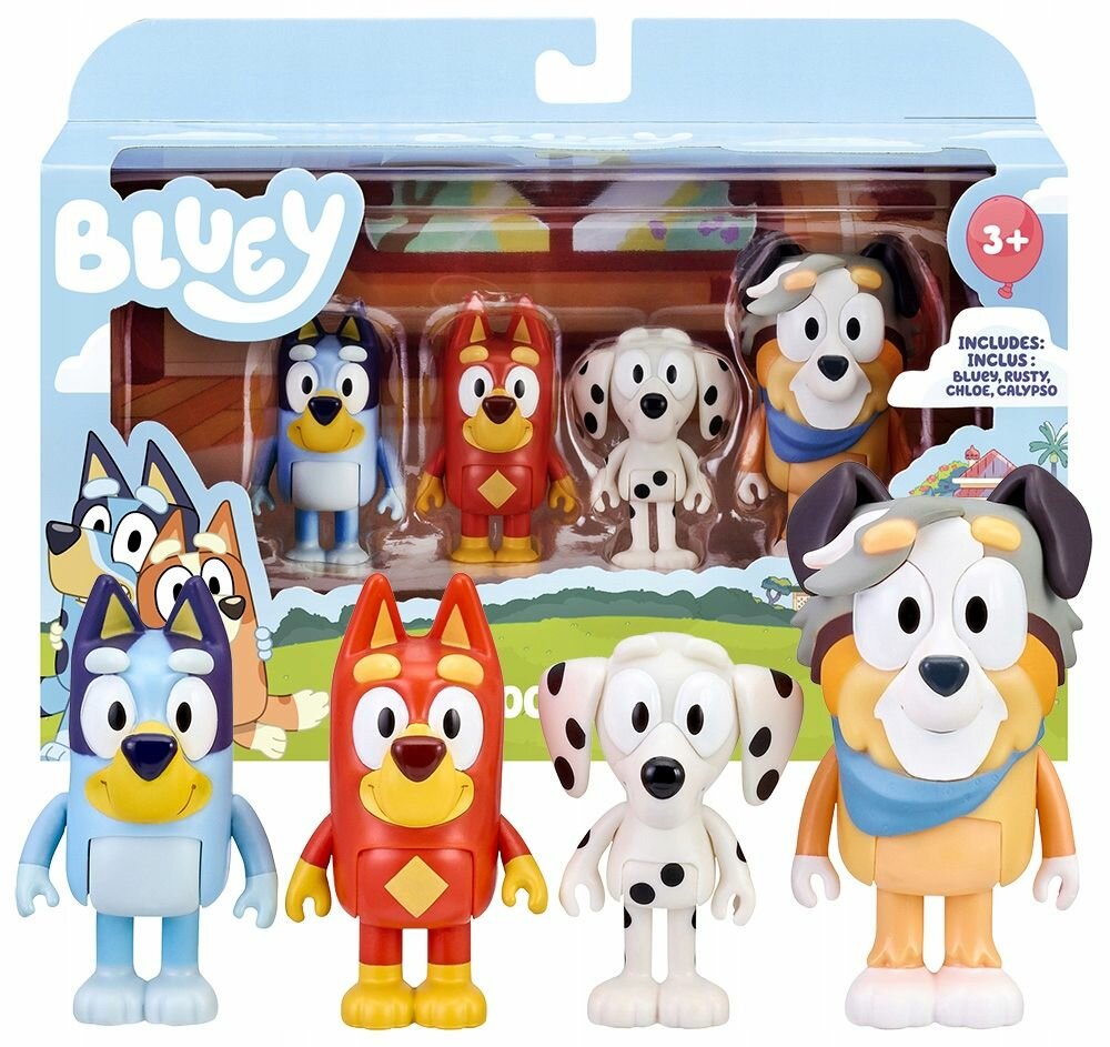 Фигурка Moose Toys - Набор Bluey из 4 фигурок собак School Pack of Dogs - 13052