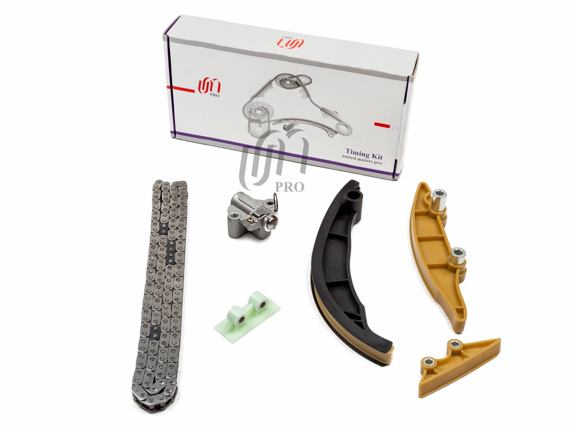 Комплект цепи ГРМ Ford/Peugeot 2.2 (1704089 (Цепь-132Z, натяжитель, 4-башмака) UMpro