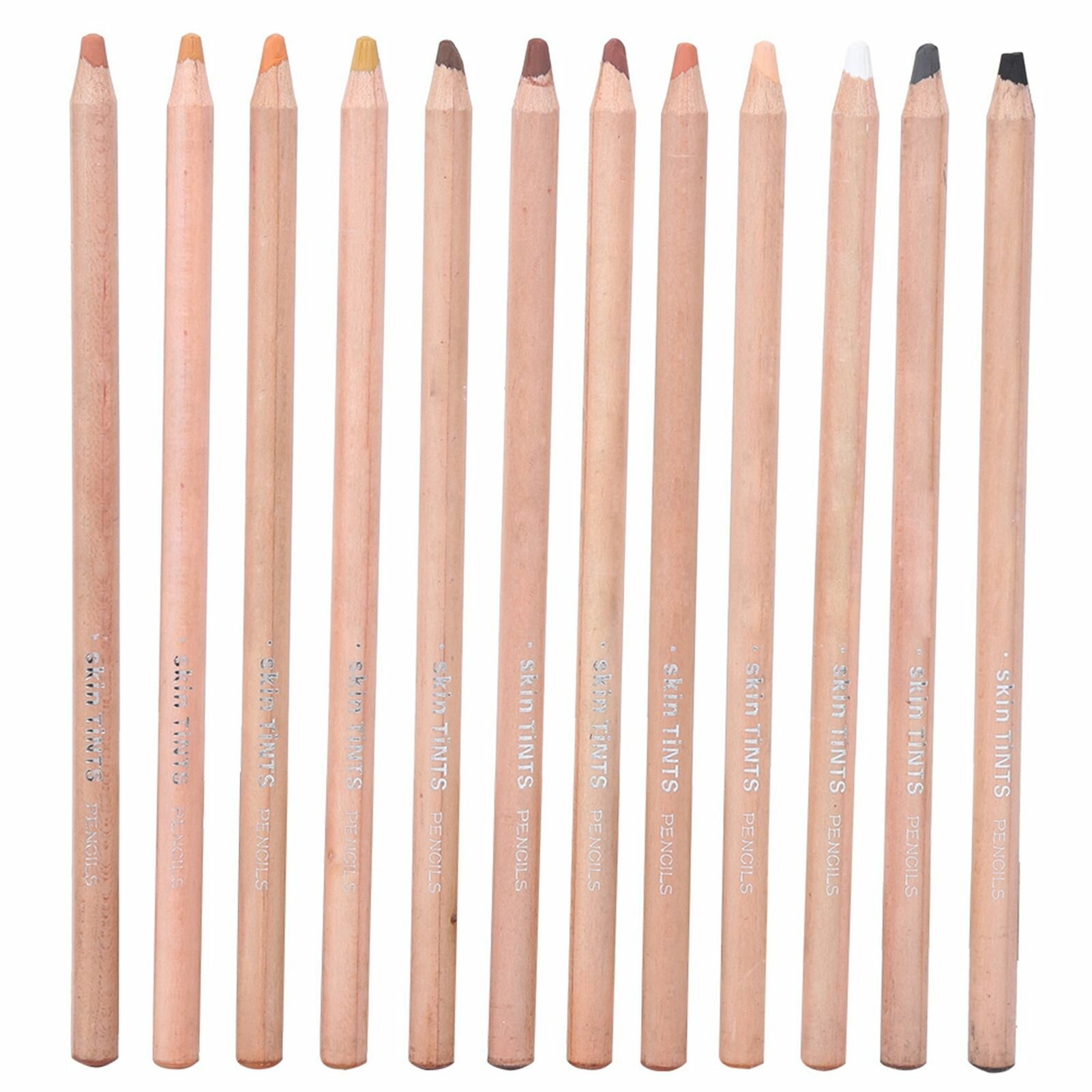 Пастельные карандаши 12 шт (деревянные, портретные оттенки)