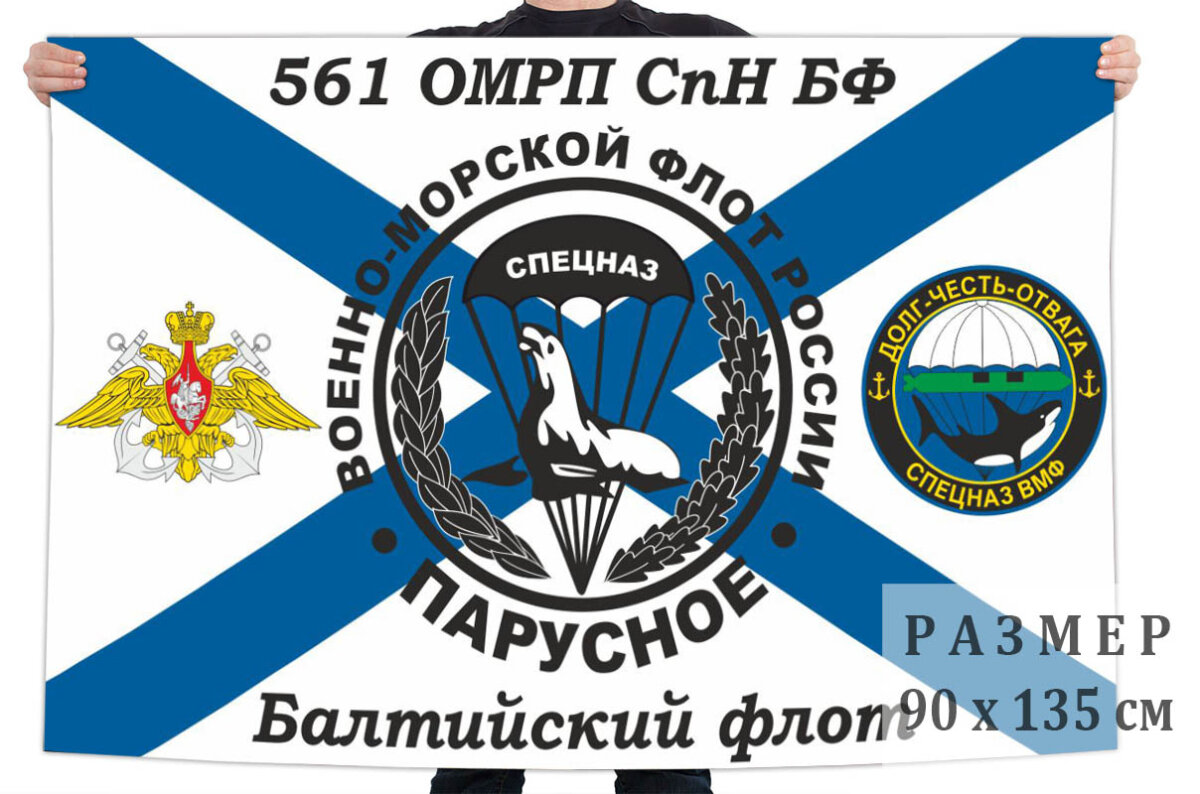 Флаг 561 отдельного морского разведывательного пункта специального назначения – Парусное 90x135 см