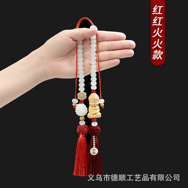 Талисман автомобиля "Будда самшит", в виде лотоса, красный