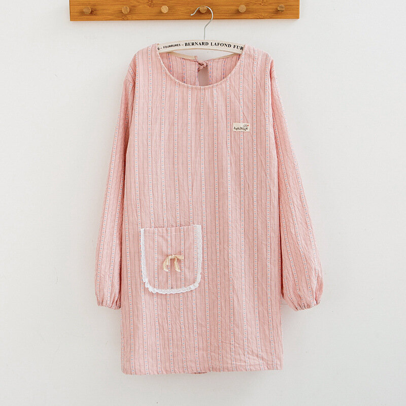 Фартук кухонный, женский, розовый, с рукавами