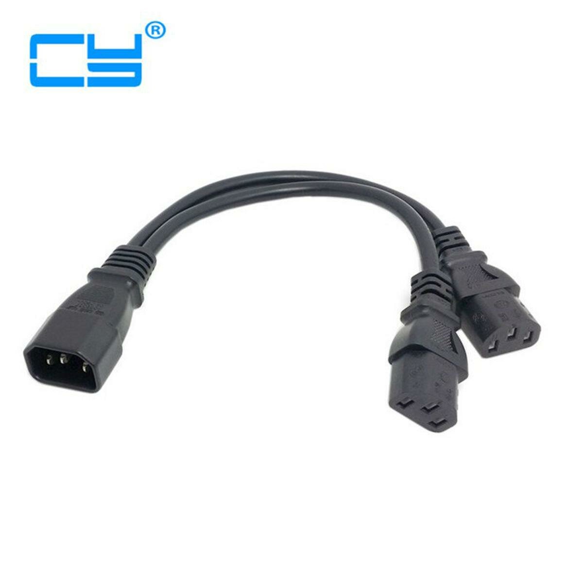 Оптовая продажа 1 шт. одиночный C14 на двойной C13 5-13R короткий силовой Y-образный разветвитель адаптер кабель шнур 25