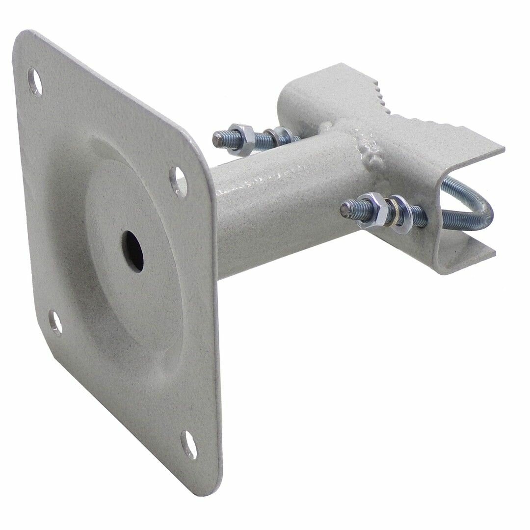 Кронштейн антенный для крепления мачт к стене "ХОМУТТО-100GR-113639" цвет серый, вылет 0,1метра, диаметр зажима до 51мм
