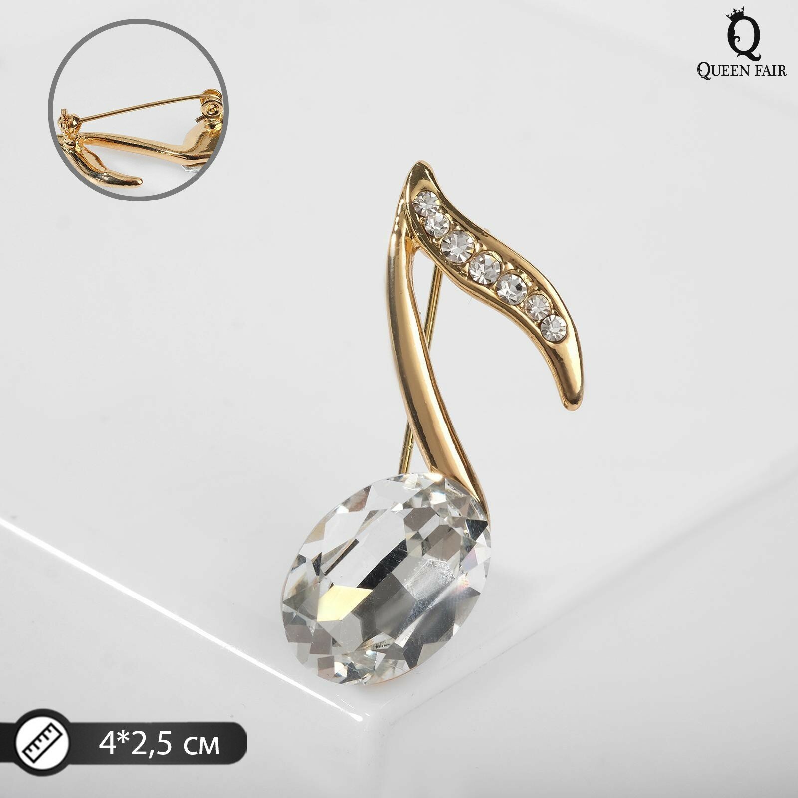 Брошь, стекло, стразы