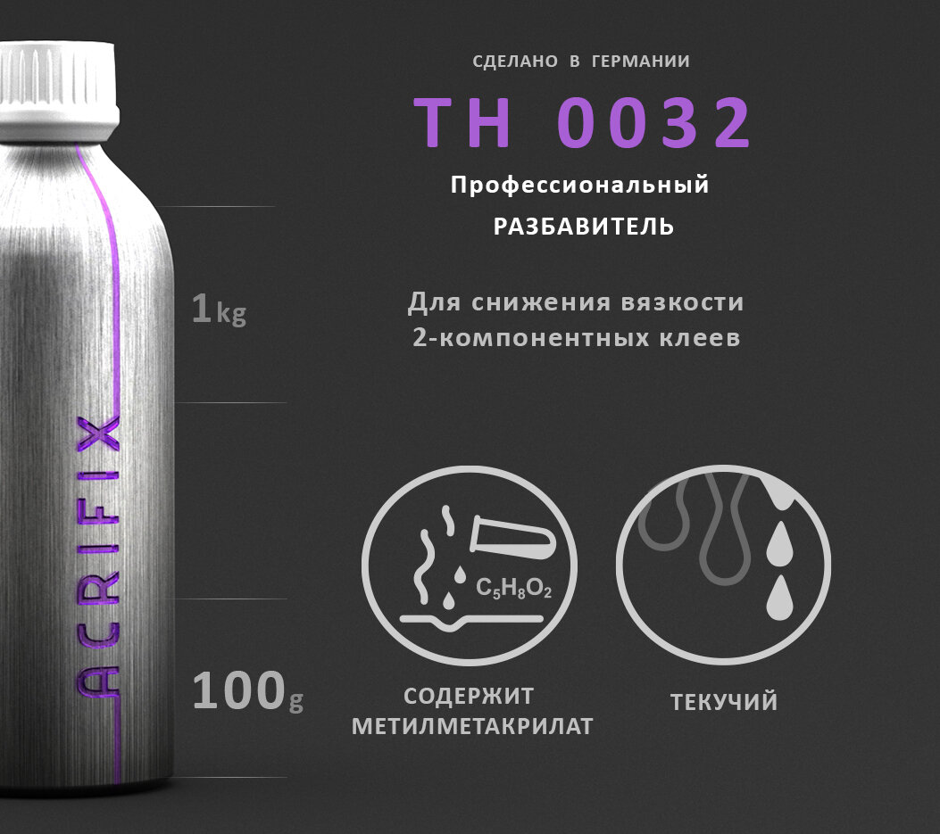 Acrifix TH0032 очиститель/разбавитель для снижения вязкости 2-компонентных клеев 100мл