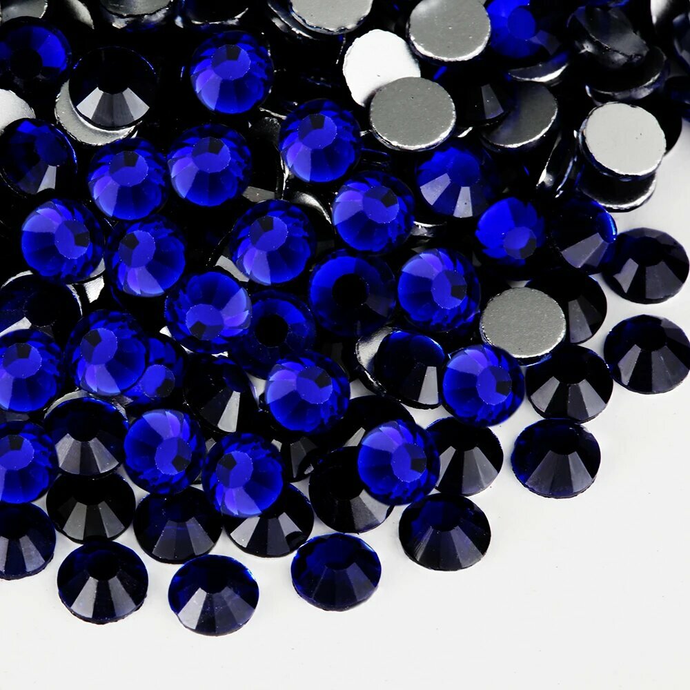 Стразы MollBii Pure Color SS3-SS30 для декора Темно-синий, SS20-1440pcs, Cobalt