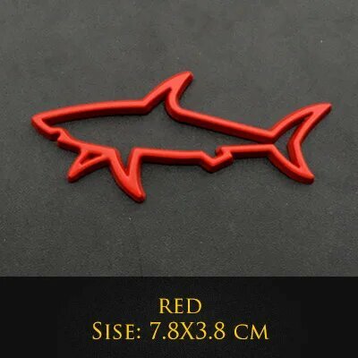 1 шт. 3D металлическая наклейка для стайлинга автомобилей, полая рыба, акула, эмблема, значок, red