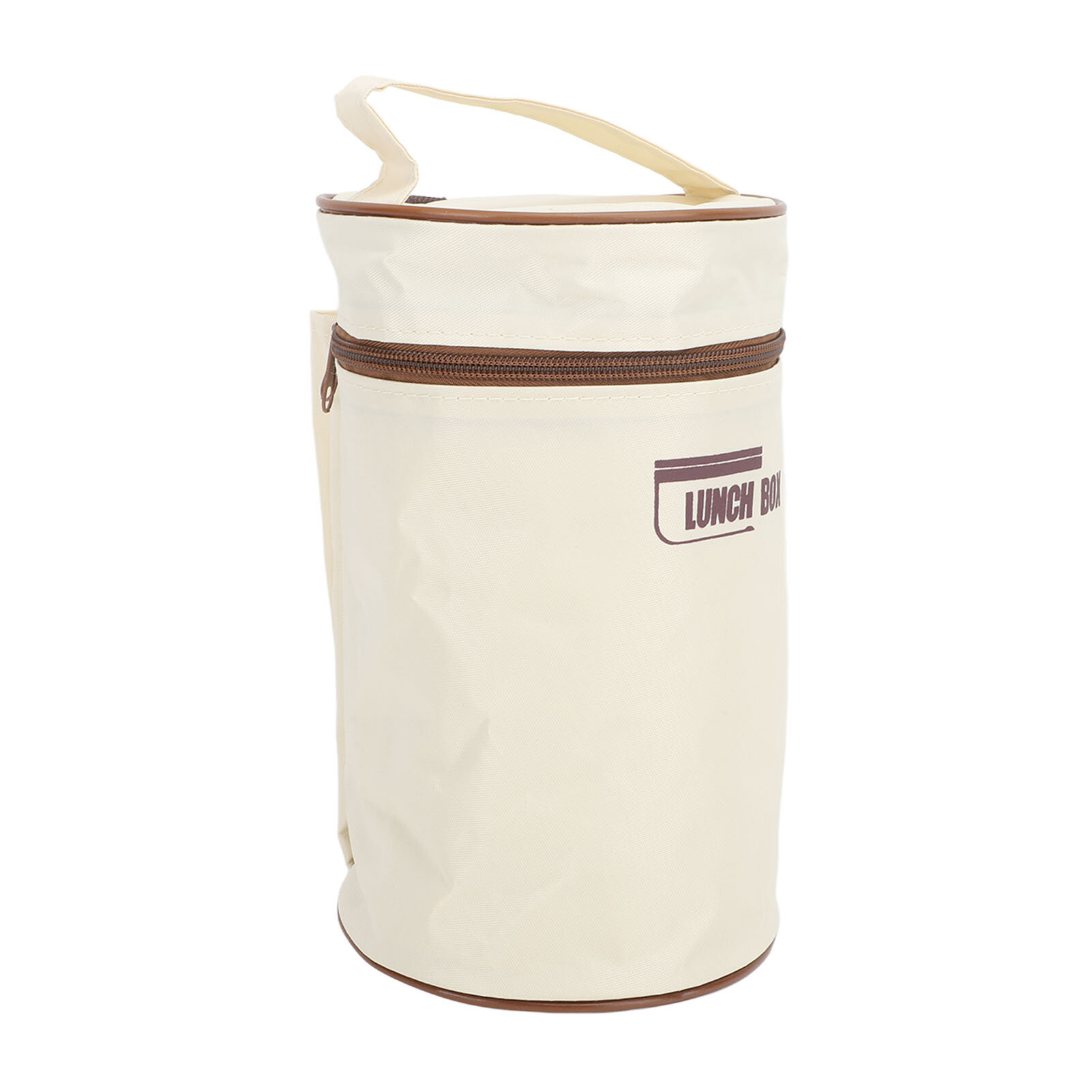 Изолированный контейнер для обеда из нержавеющей стали 304, герметичный портативный круглый термобокс для бенто с крышкой и термосумкой, бежевый, 3 шт.