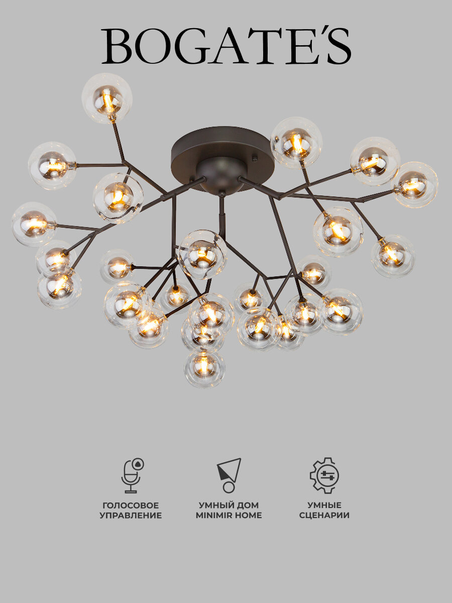 Умная люстра / Потолочный светильник с управлением по WI-FI Bogate's Pallina 544 Smart Умный дом, 27 ламп, G4, черный