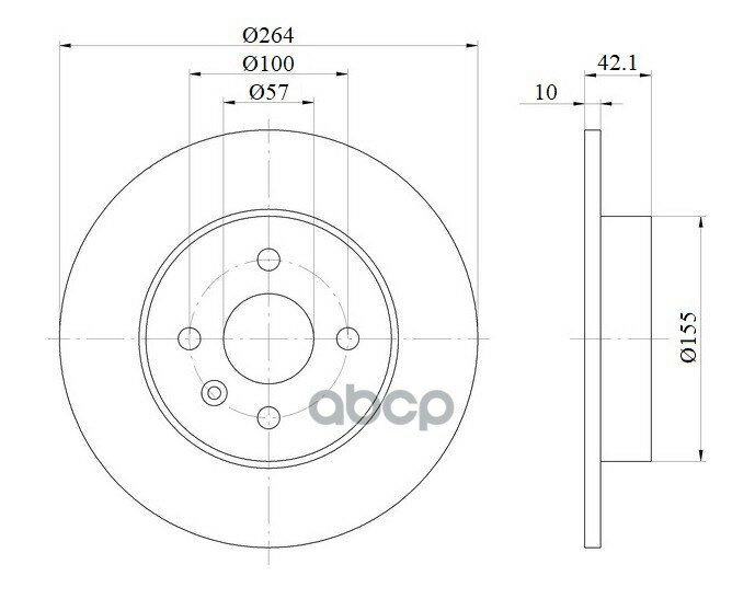 Диск тормозной задн. OPEL Astra H 2004-2010/Combo 2005->/Meriva A 2003-2010 S&K арт. SKBD1314