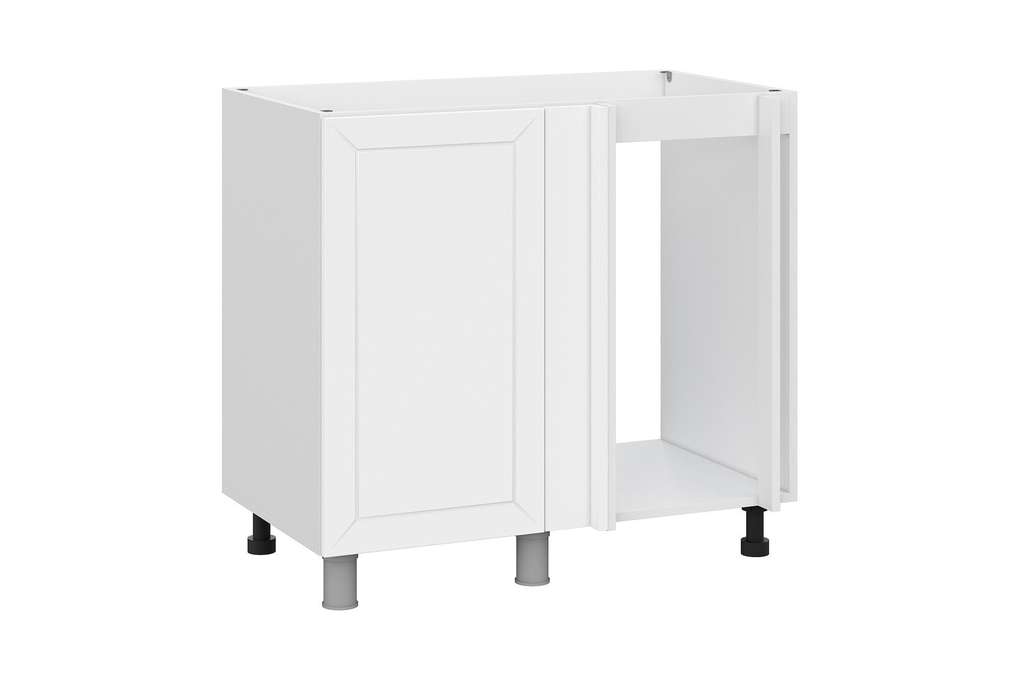 Кухонный модуль угловой под мойку Нонтон Лаорна, 90x50x82 см, белый / лунный бархат