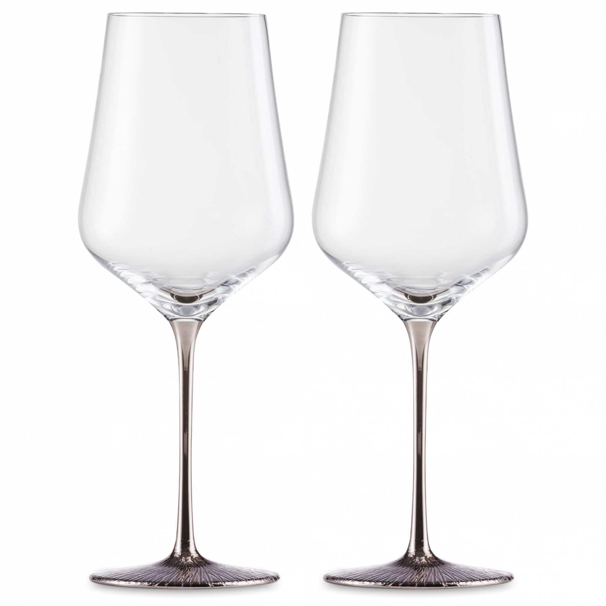 Набор бокалов для красного вина, 2 шт, цвет ножки-платиновый, 620 мл 75851821 Ravi