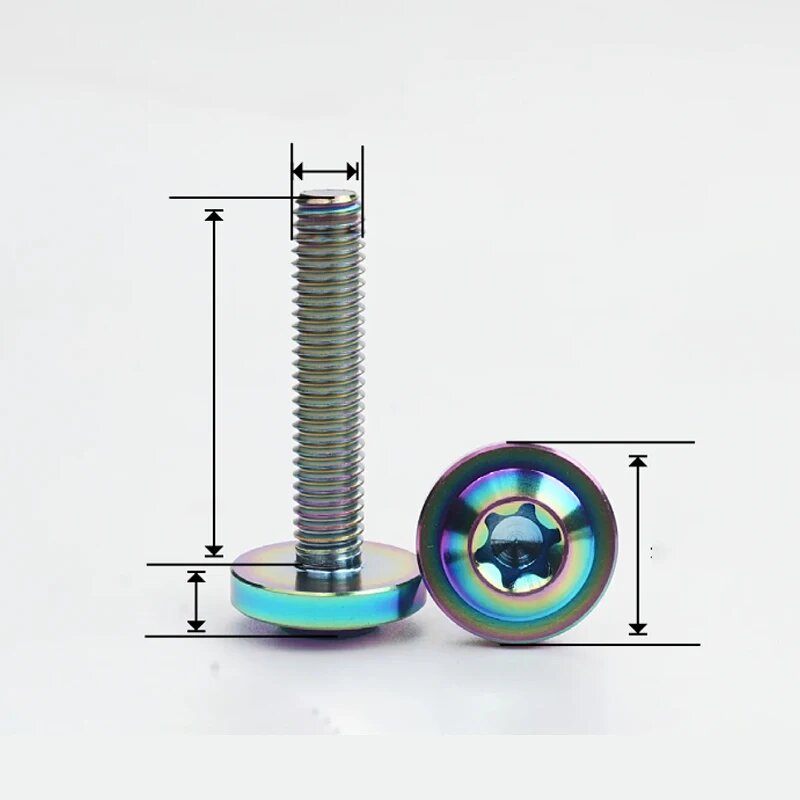 Титановые болты Torx для велосипеда M4 M5 M6 M4x10mm, Rainbow
