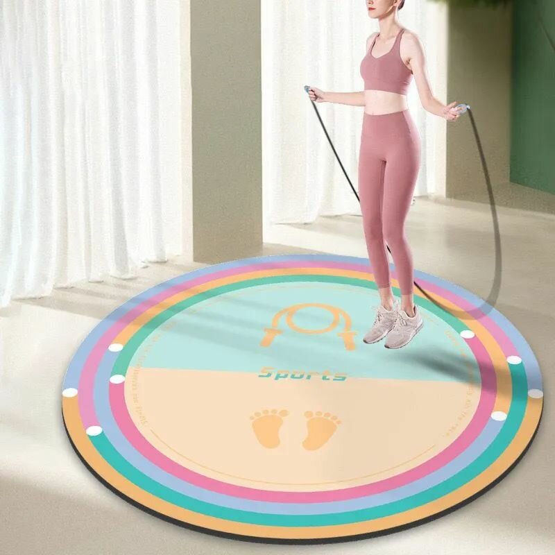 Коврик для прыжков толщиной 6мм со скакалкой, коврик для гимнастики для взрослых