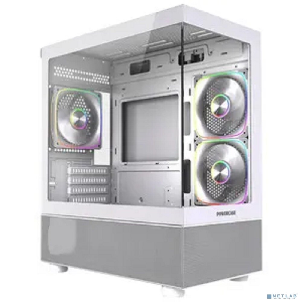 Powercase Корпус Vision Micro M2 ARGB, Tempered Glass, 3x 120mm ARGB PWM Fan, белый, mATX (CVMWM2-A3)