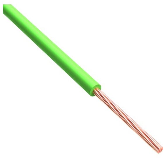 Провод Rexant ПГВА 1х0,50 кв. мм, зеленый (бухта 100 м)