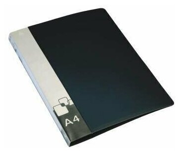 Папка на 4-х D-кольцах, А4, 40 мм, 0,8 мм, черная