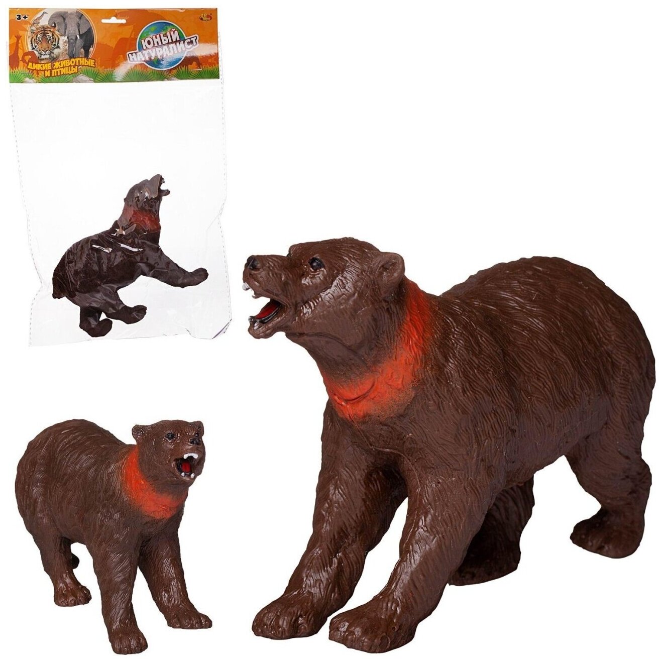 Фигурка Abtoys Юный натуралист Дикие животные и птицы Медведь бурый, резина термопласт. PT-01701